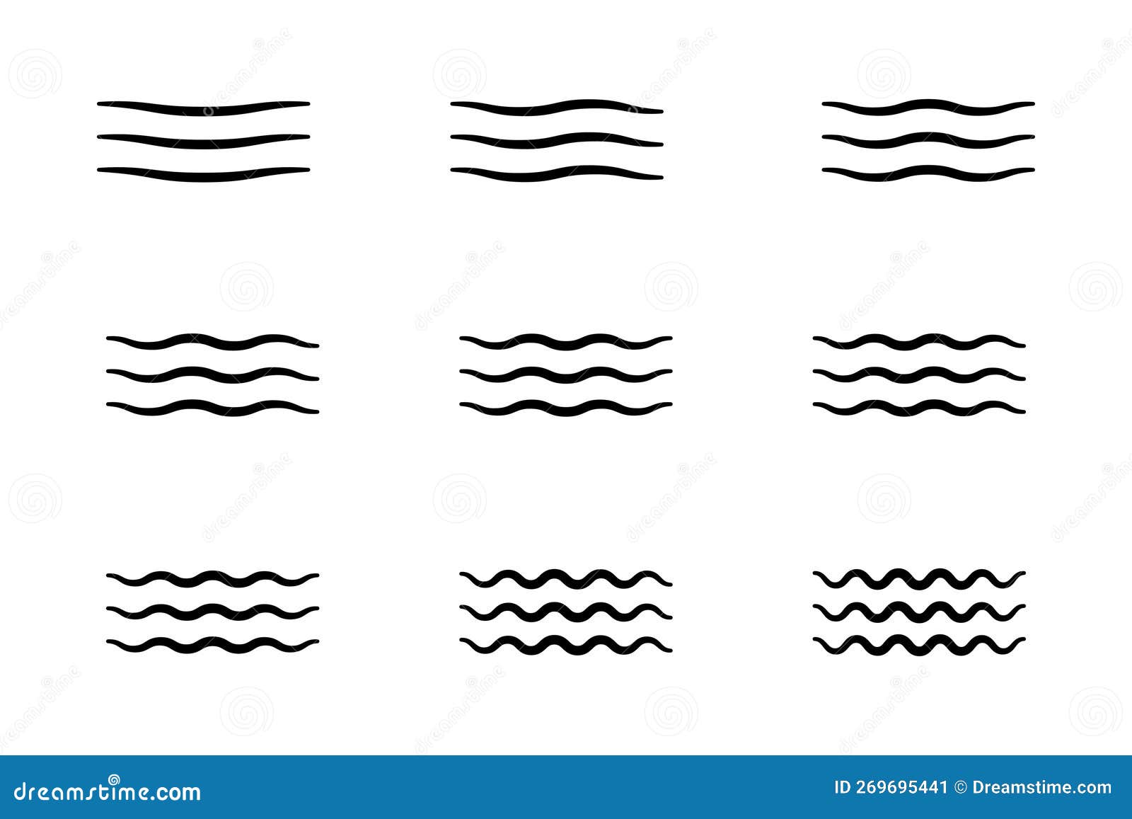 Wave Icon Set Isolated. Vector Illustration Stock Vector - Illustration ...