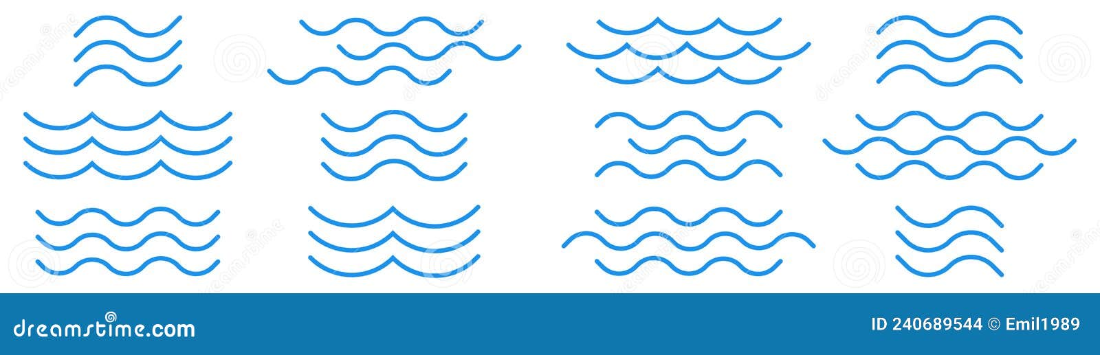 Wave Icon Set Simple Design Stock Vector - Illustration of abstract ...