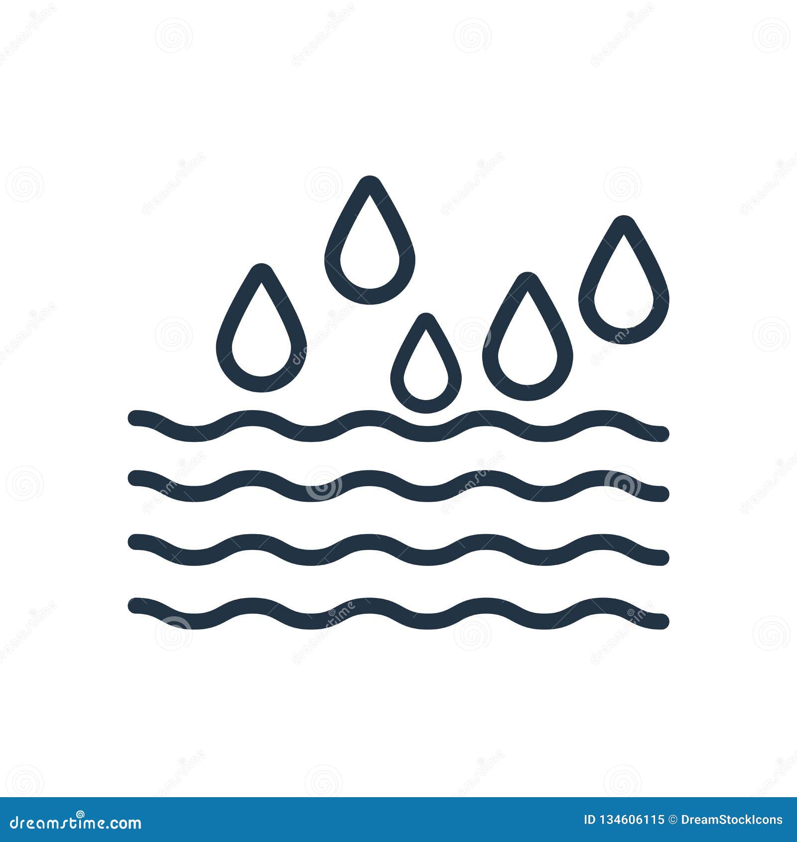 Wave Icon Vector Isolated on White Background, Wave Sign Stock Vector ...