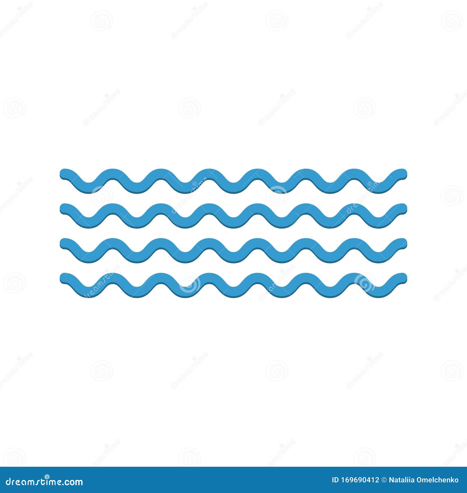 Wave Icon Vector Isolated on White Stock Illustration - Illustration of ...
