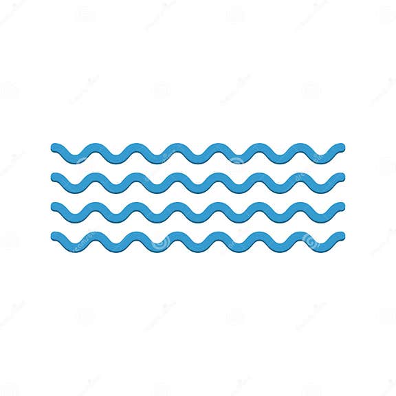 Wave Icon Vector Isolated on White Stock Illustration - Illustration of ...