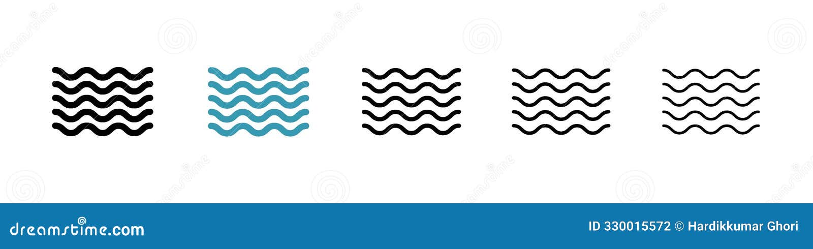 Wave Icon Vector Set on White Background Stock Illustration ...
