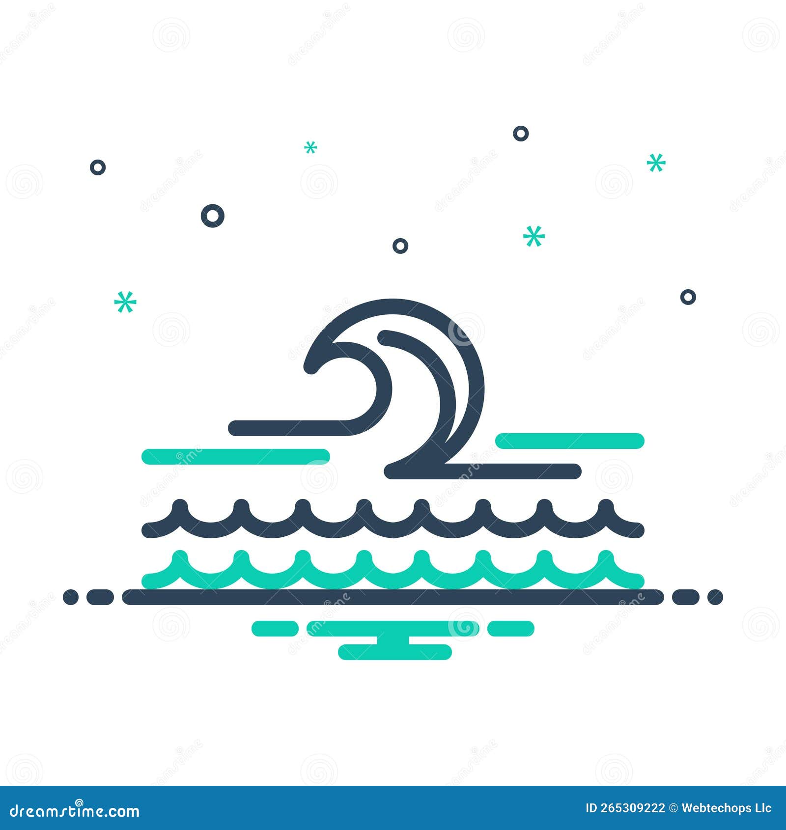 Mix Icon for Wave, Ripple and Backwash Stock Vector - Illustration of ...