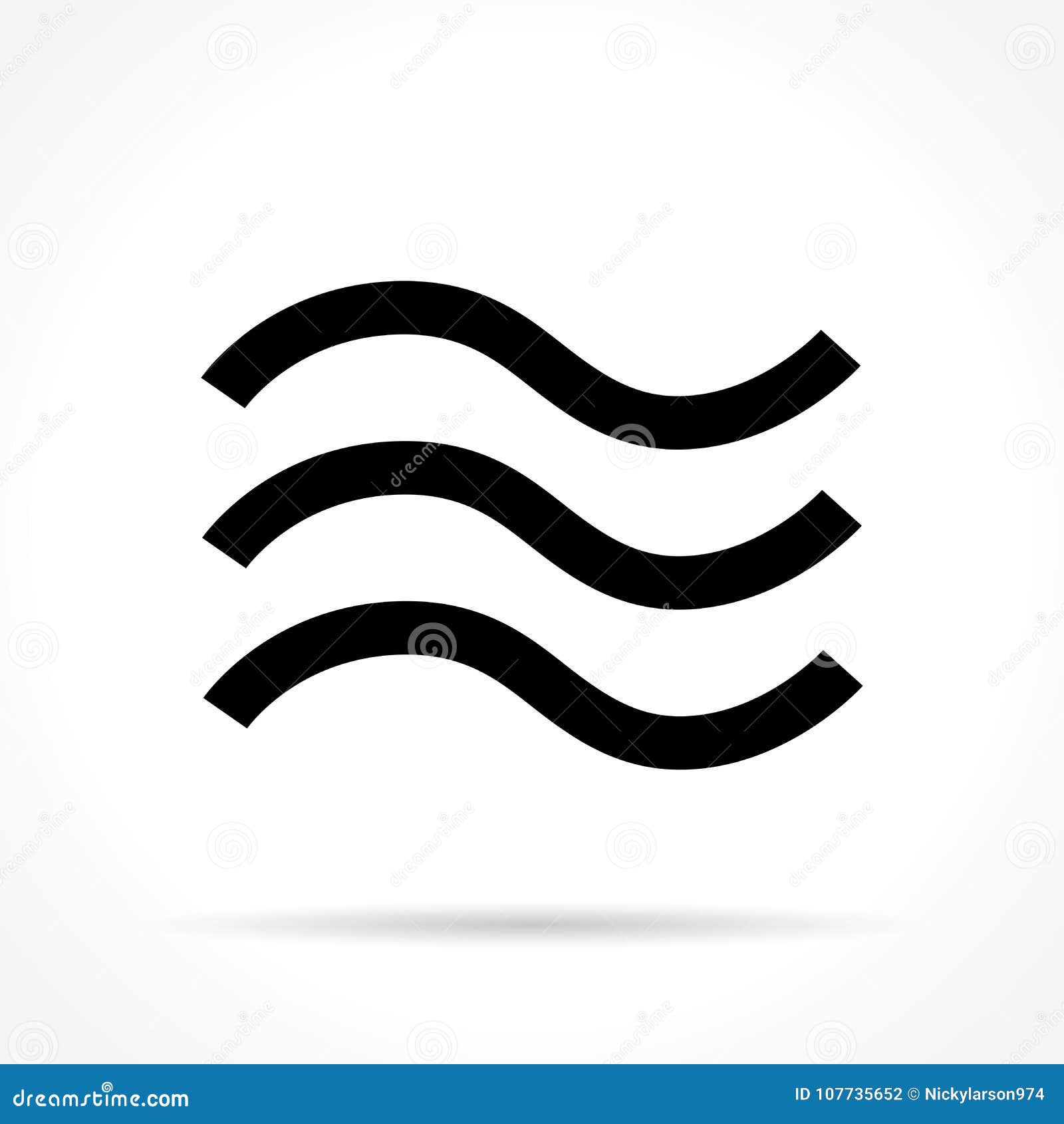 Wave Icon on White Background Stock Vector - Illustration of vector ...
