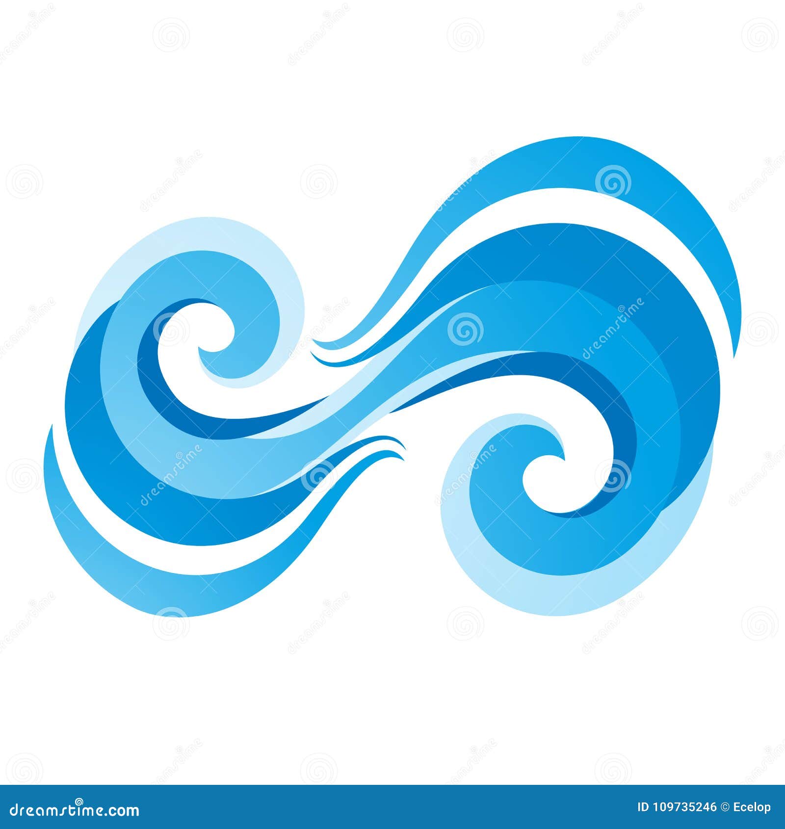 Wave Icon on White Background Stock Vector - Illustration of spiral ...