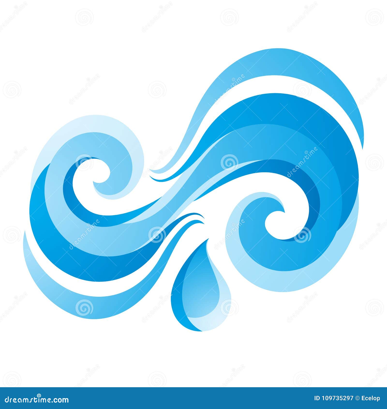 Wave Icon on White Background Stock Vector - Illustration of button ...