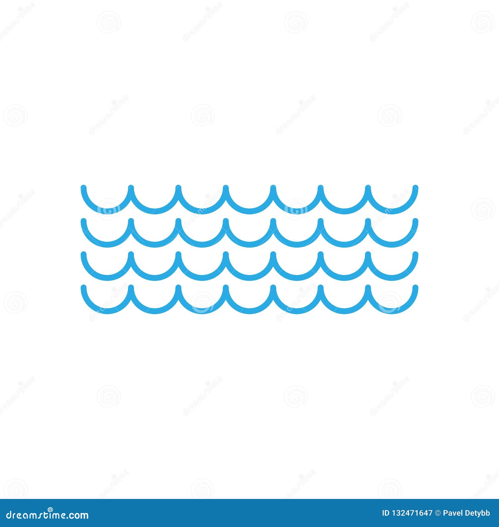 Wave Icon on White Background. Vector Illustrations. Flat Design Stock ...