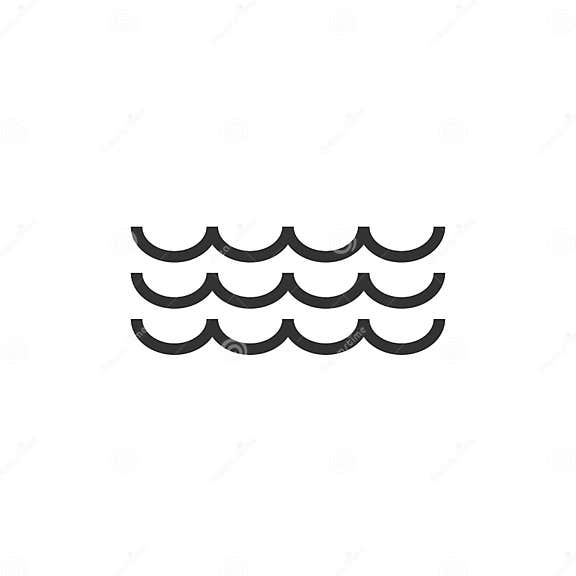 Wave Icon on White Background. Vector Illustrations. Flat Design Stock ...