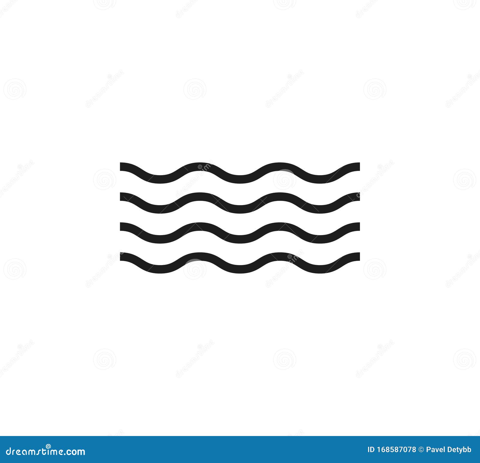 Wave Icon on White Background. Vector Illustrations. Flat Design. Stock ...