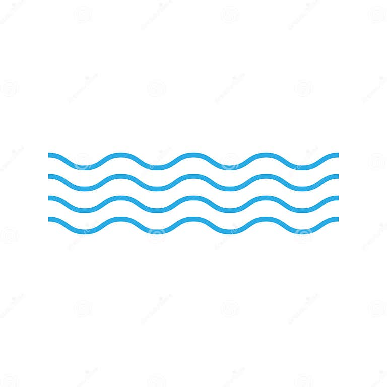 Wave Icon on White Background. Vector Illustrations. Flat Design Stock ...