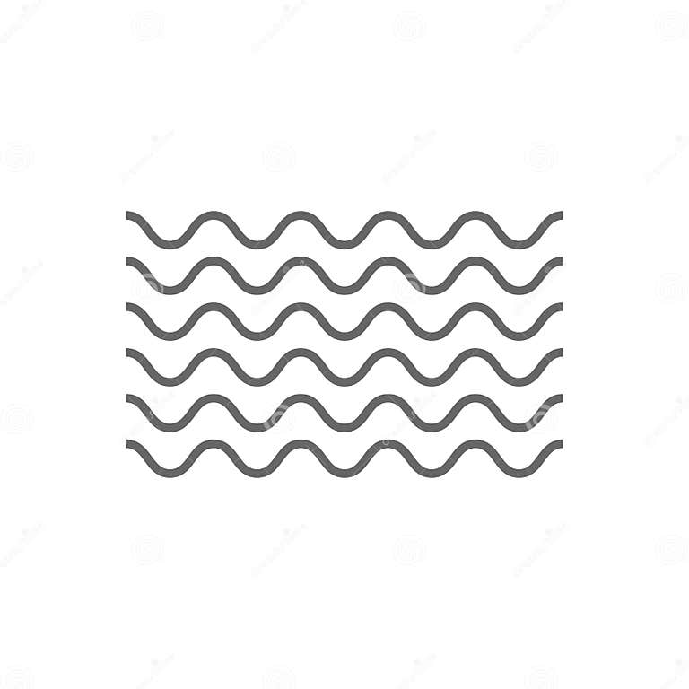 Wave Icon on White Background. Vector Illustrations. Flat Design Stock ...