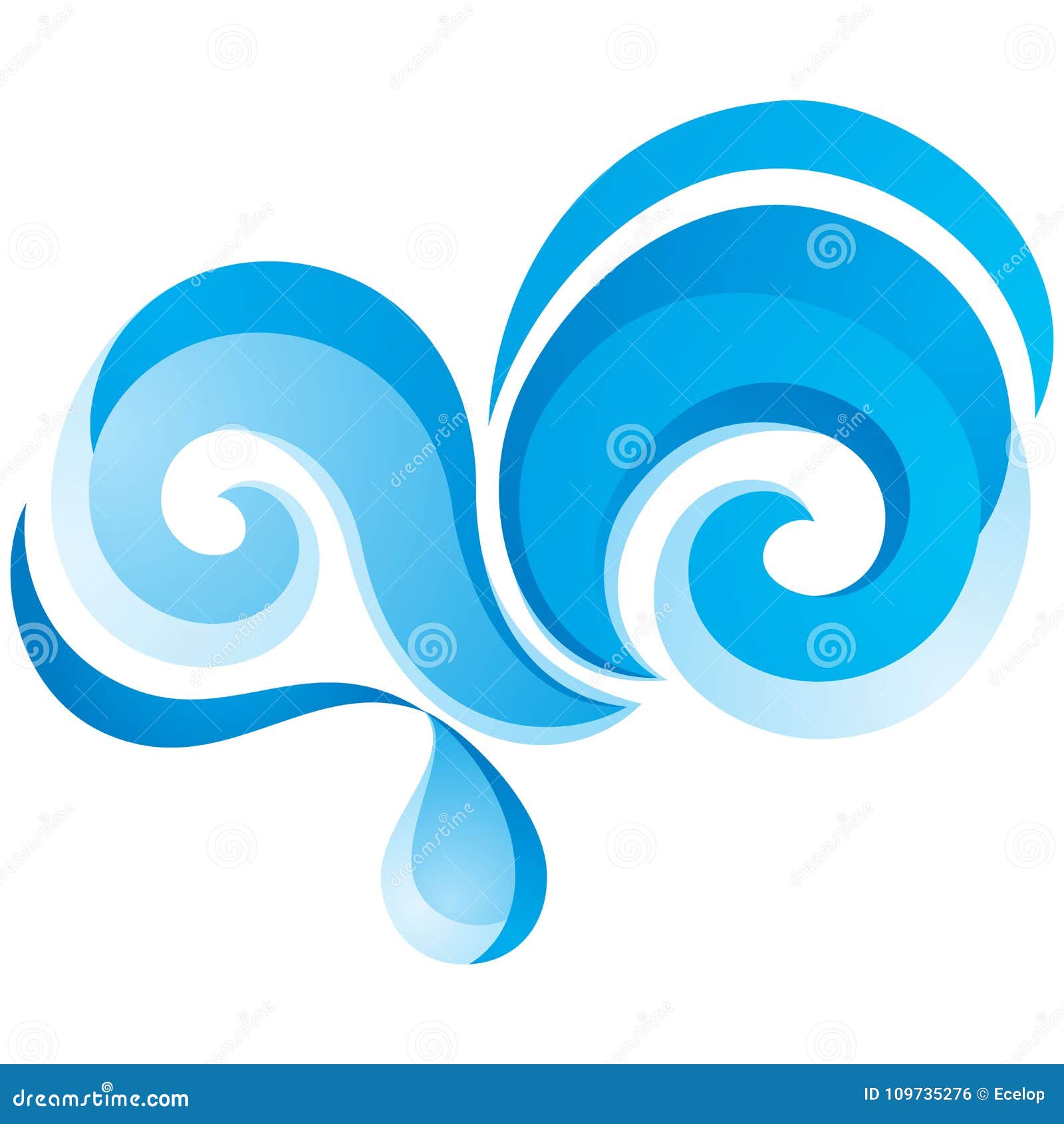 Wave Icon on White Background Stock Vector - Illustration of splash ...