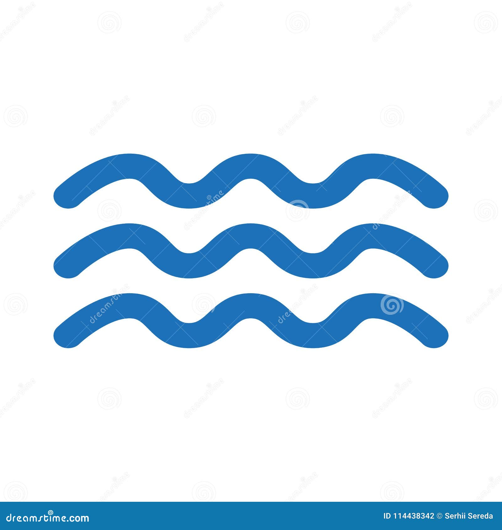 Wave Icon on White Background. Stock Illustration - Illustration of ...
