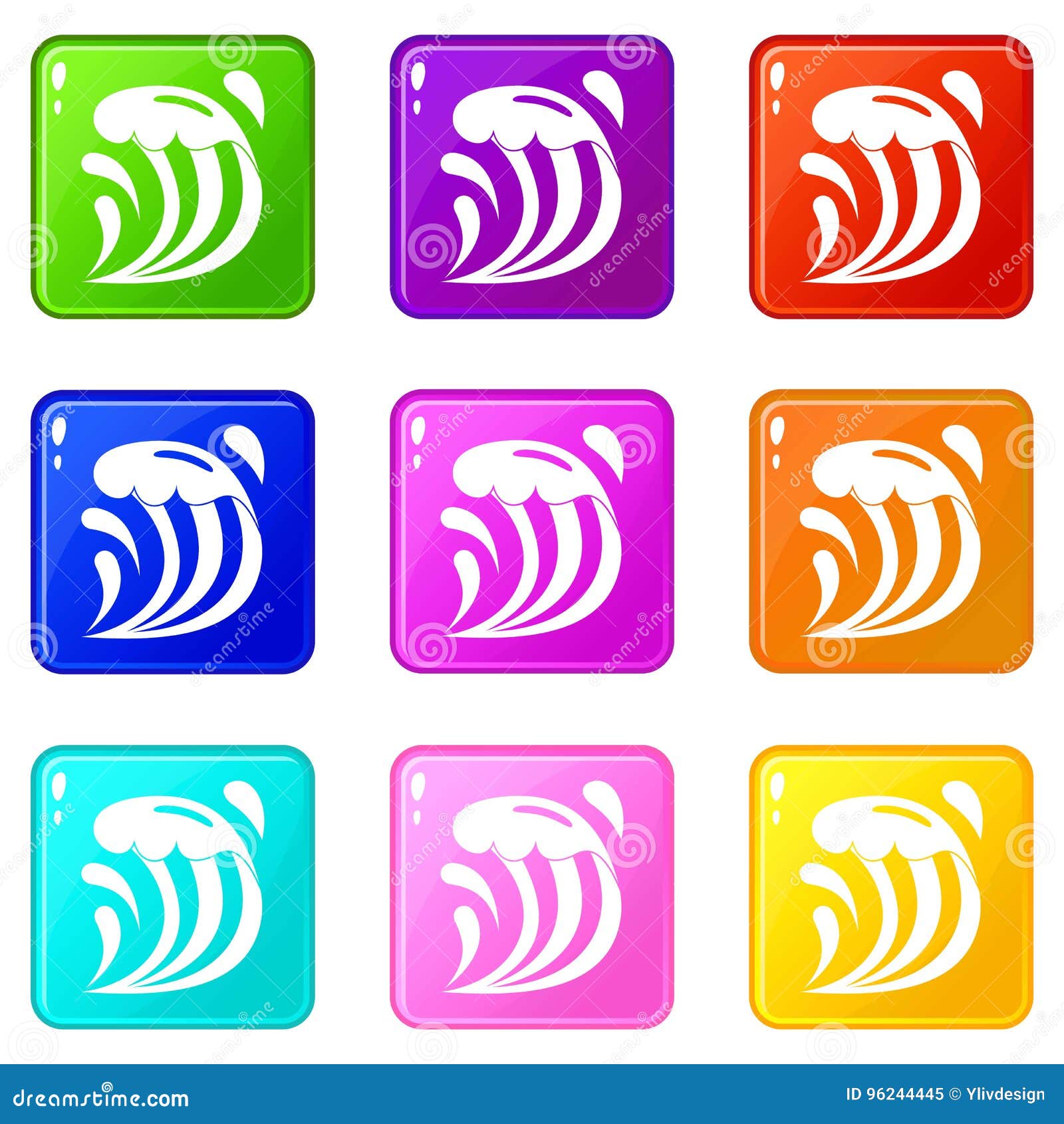 Wave icons 9 set stock vector. Illustration of swirl - 96244445