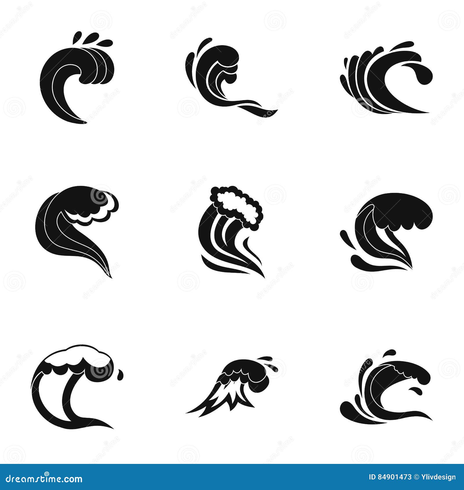 Wave Icons Set, Simple Style Stock Vector - Illustration of icon, ocean ... Wave Icons Set, Simple Style Stock Vector - Illustration of icon, ocean ...
