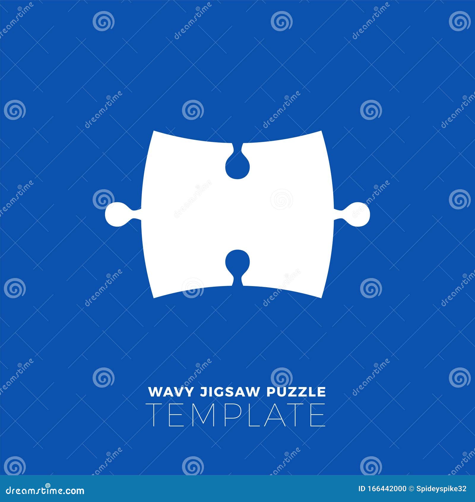 Wave Jigsaw Template. Isolated Vector Illustration Stock Illustration ...