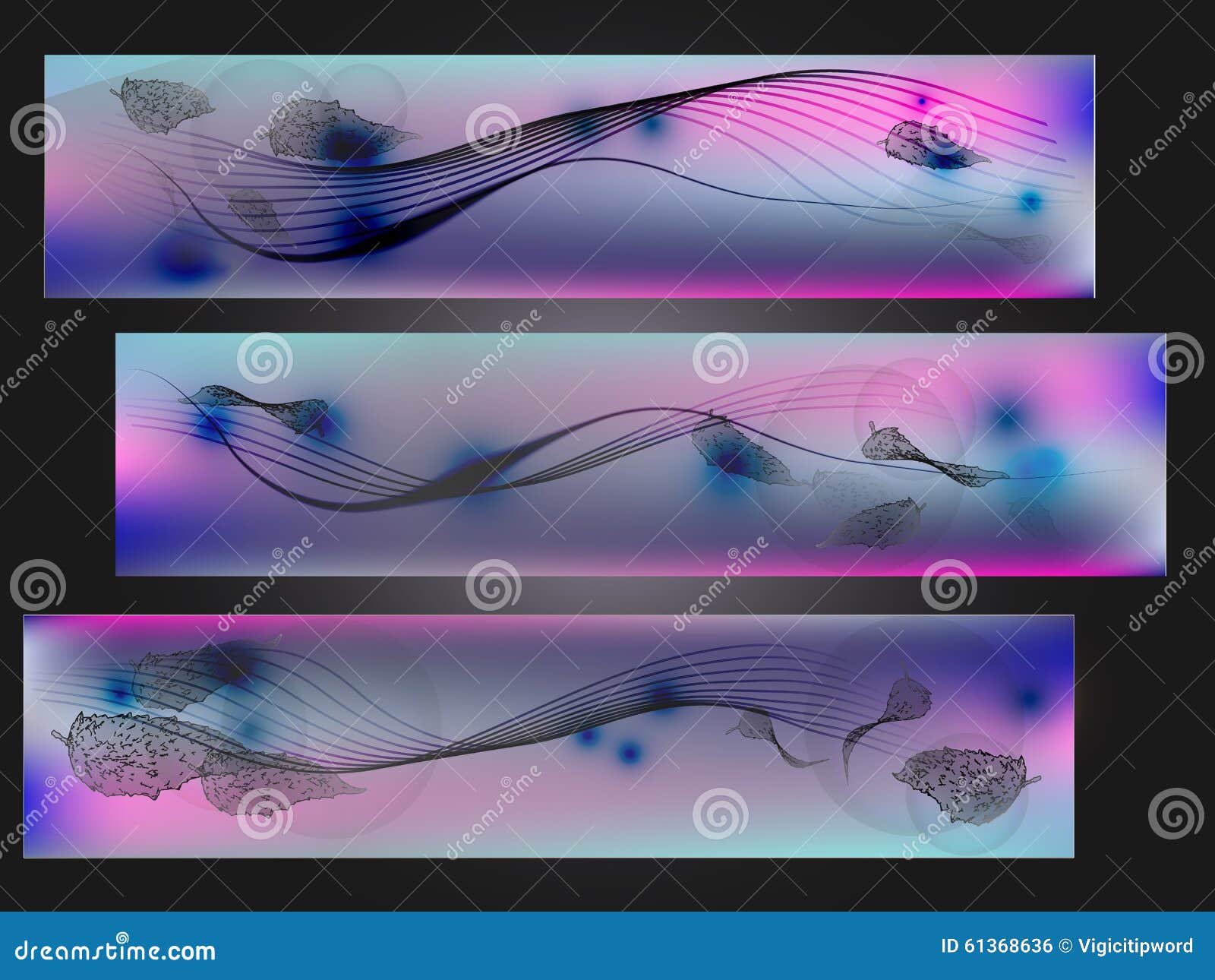 Wave and leaf stock vector. Illustration of digitally - 61368636