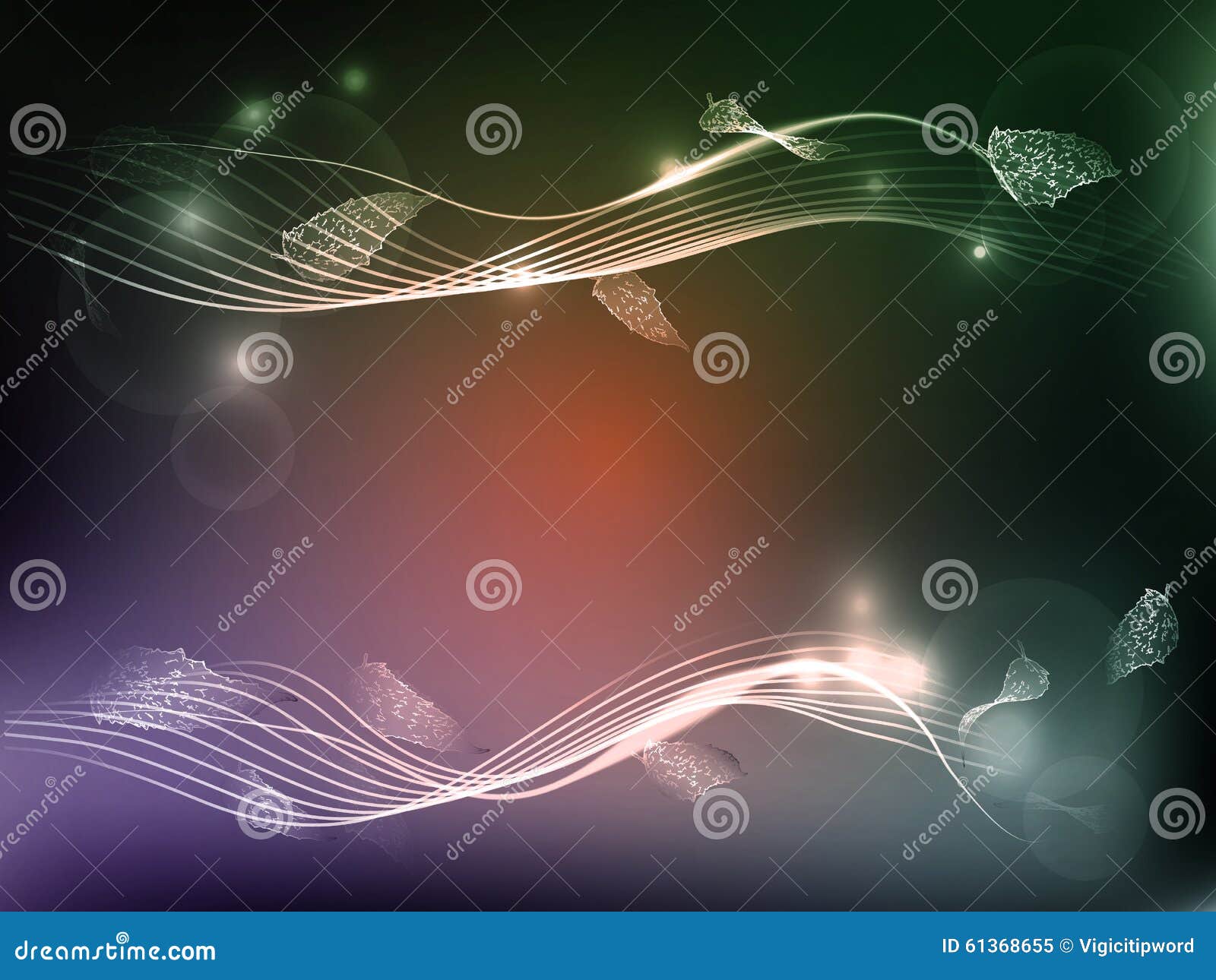 Wave and leaf stock vector. Illustration of abstract - 61368655