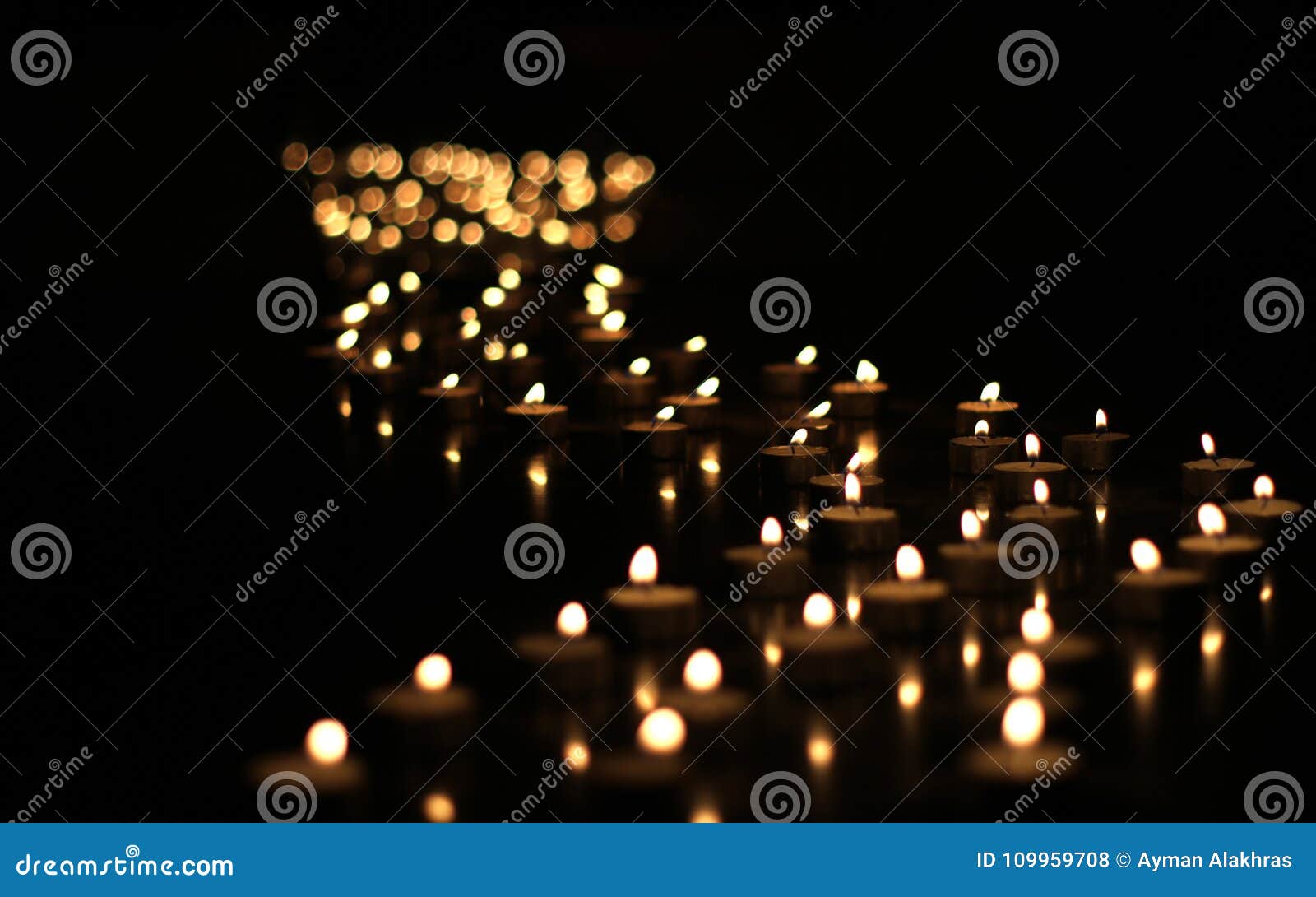 Candles Light - Path Made of Candles at Night Stock Photo - Image of ...