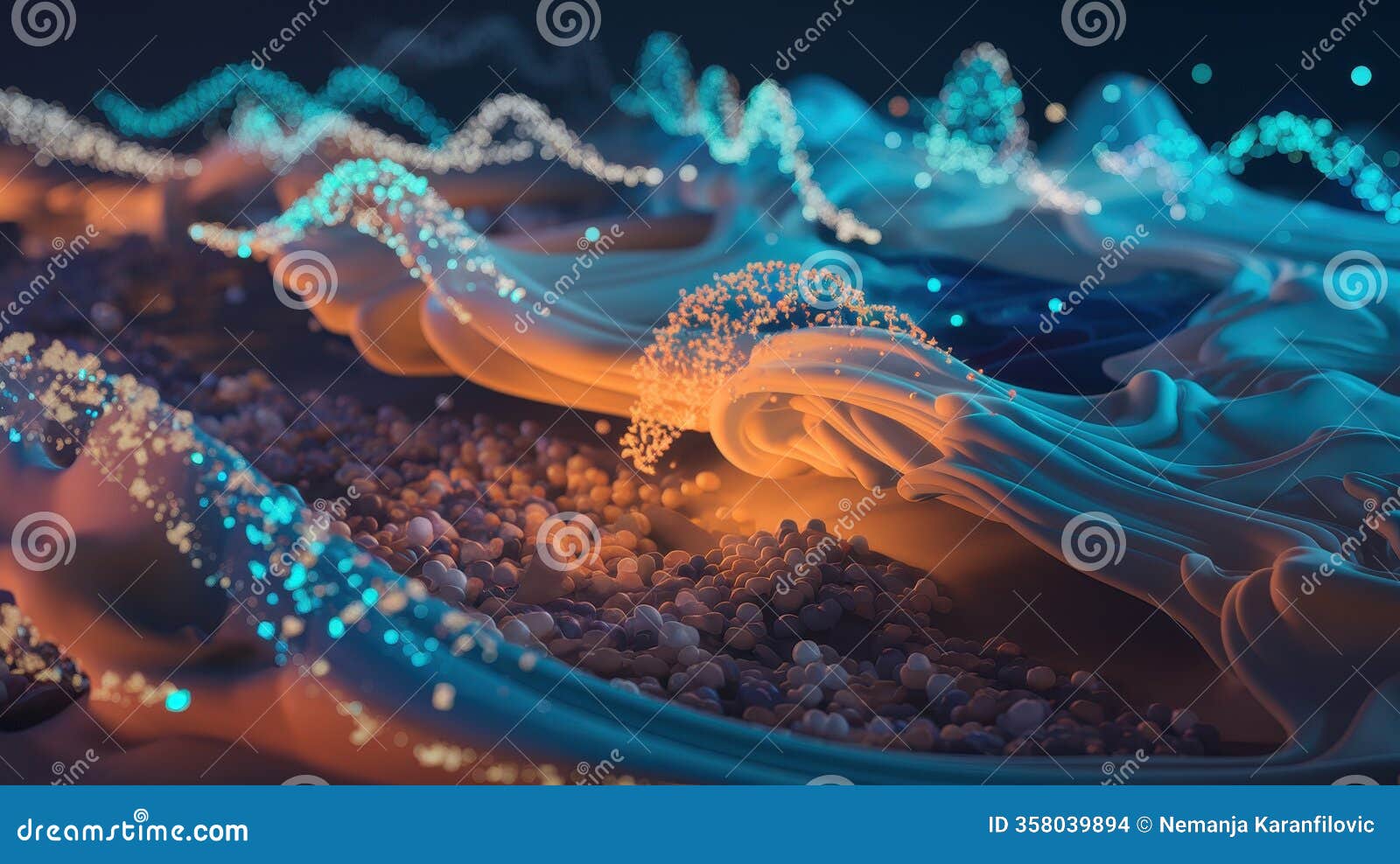 Wave of Light is Shown in the Image Stock Illustration - Illustration ...