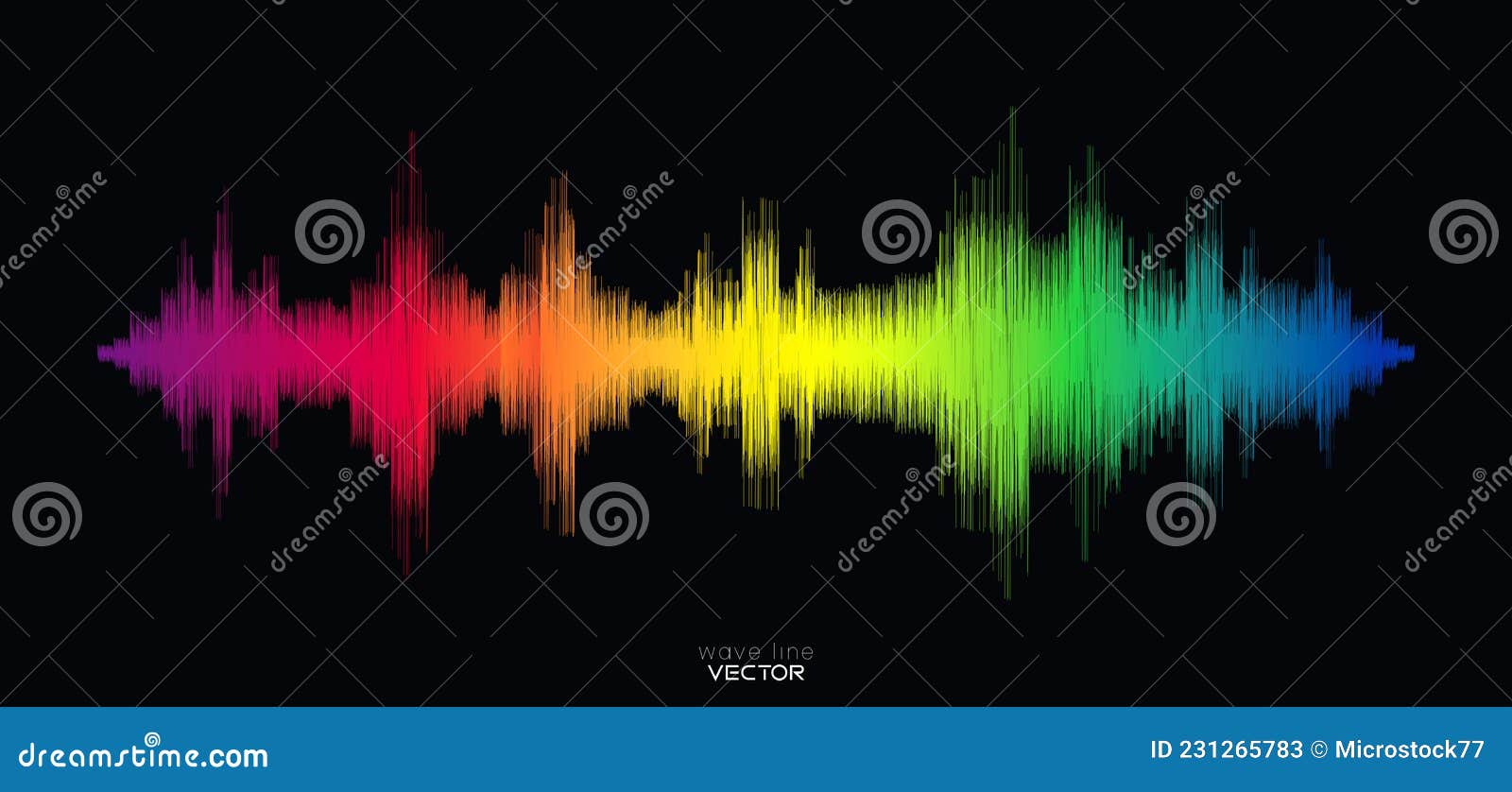 Wave Line Abstract Sound Equalizer Multicolor Vector Design Stock ...
