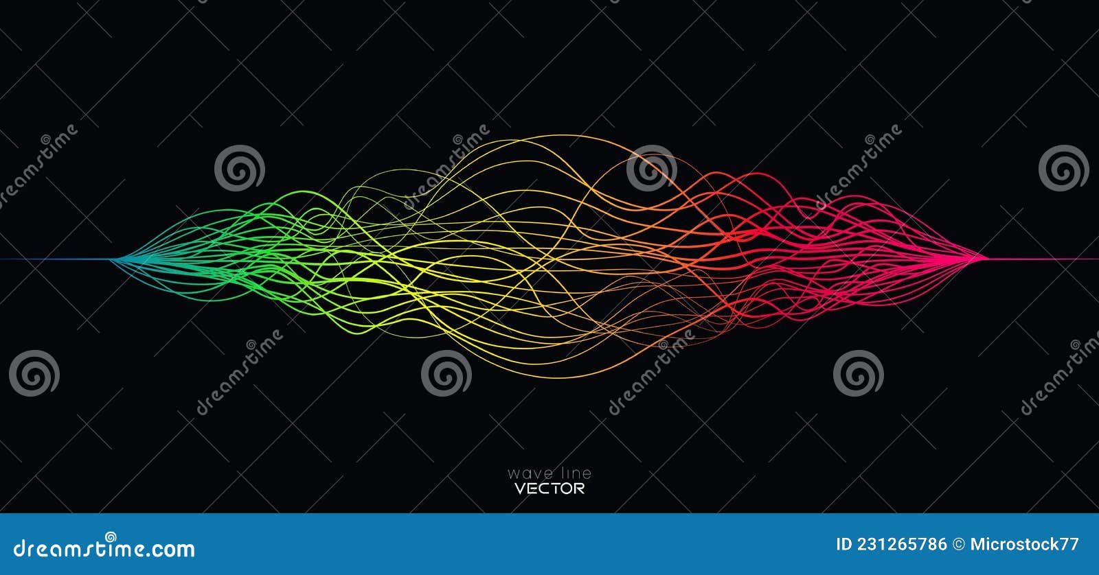 Wave Line Dynamic Effect Multicolor Vector Stock Vector - Illustration ...