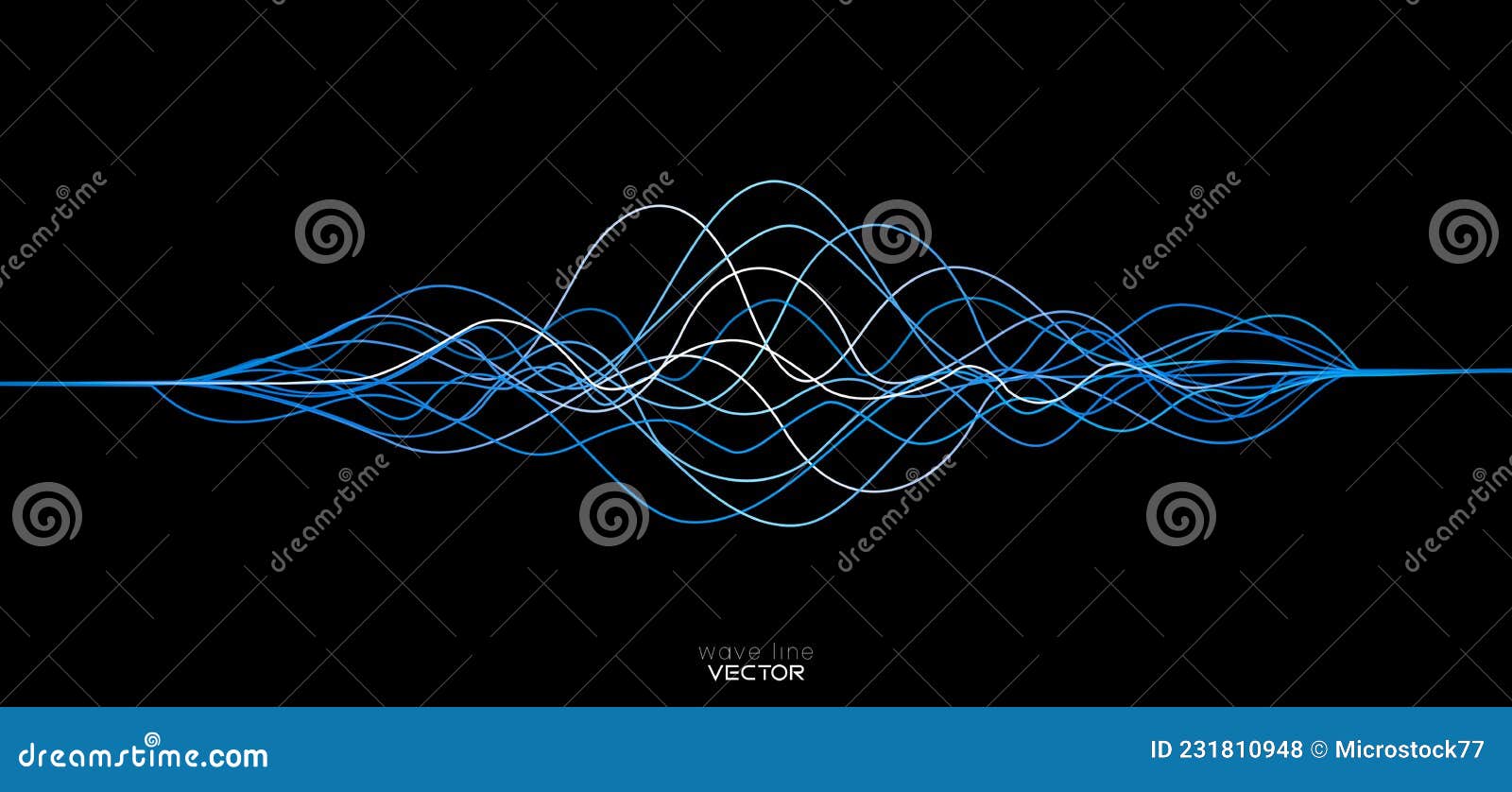 Wave Line Dynamic Effect Vector Illustration Stock Vector ...