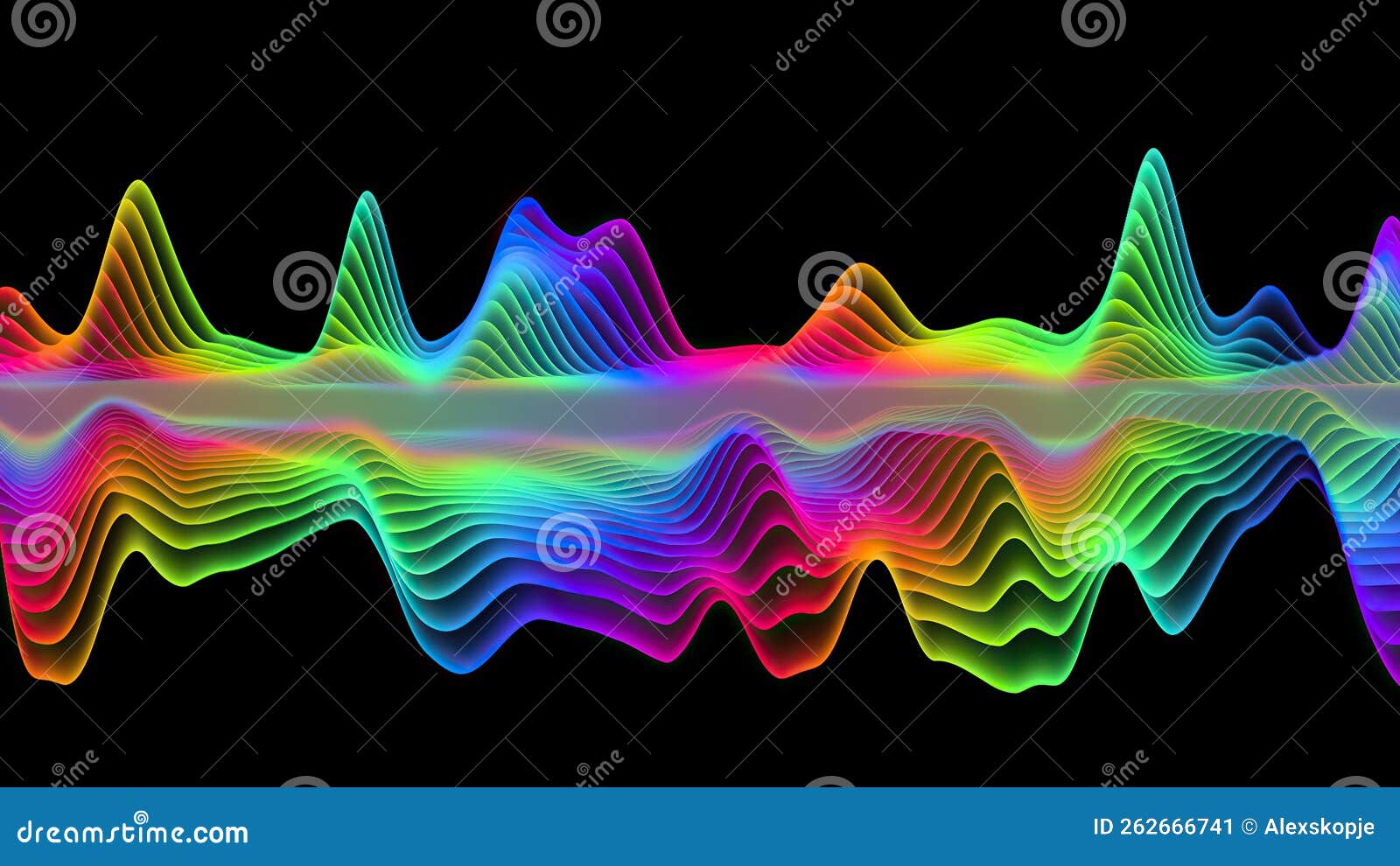 Wave Line Flowing Rainbow Color Stock Illustration - Illustration of ...