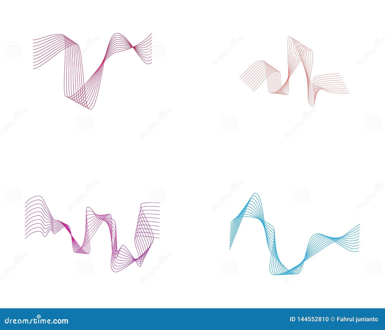 Wave Line Full Color Logo Vector Stock Vector - Illustration of lines ...
