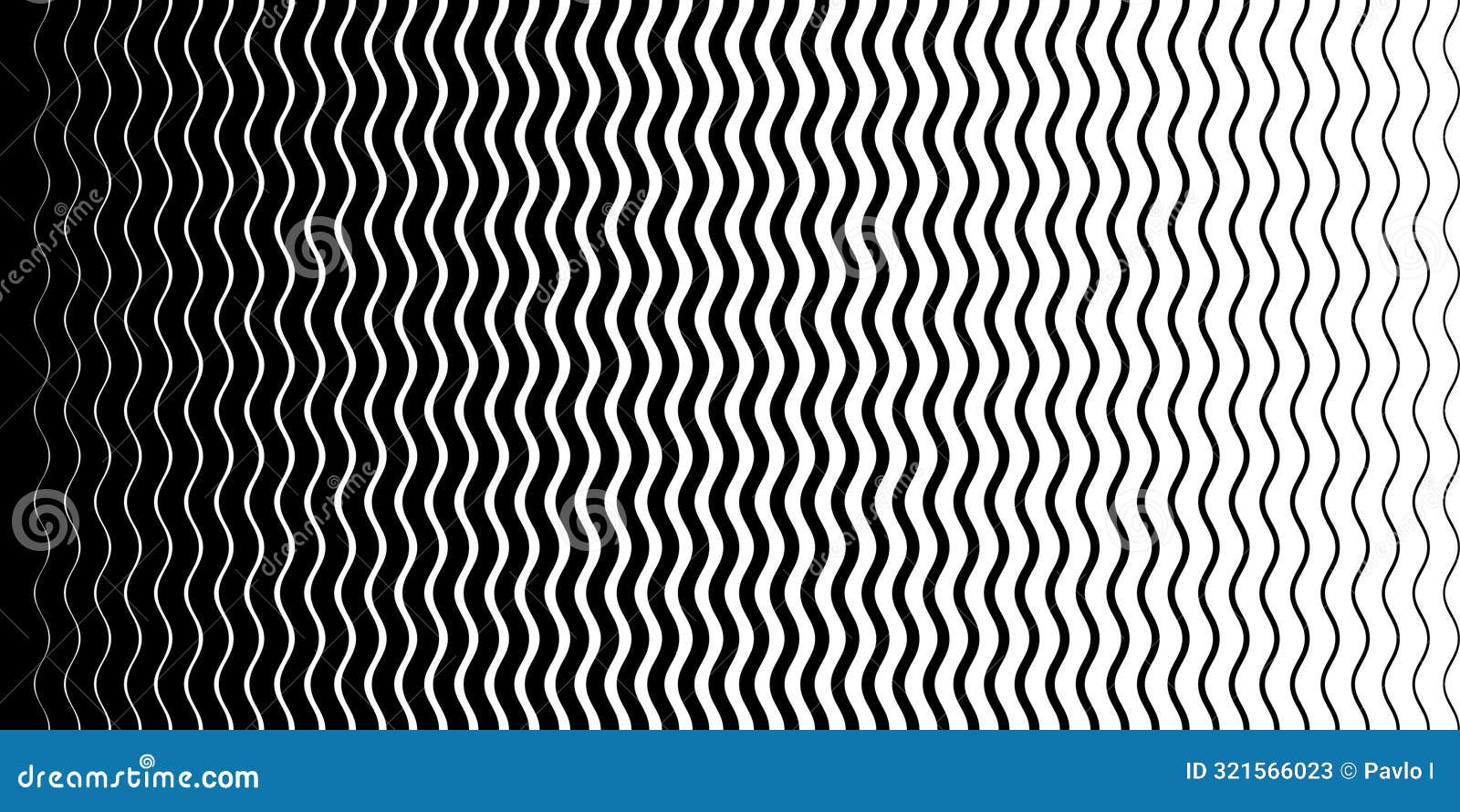 Wave Line Halftone Gradation Texture, Black Thick To Thin Wave Stripe ...