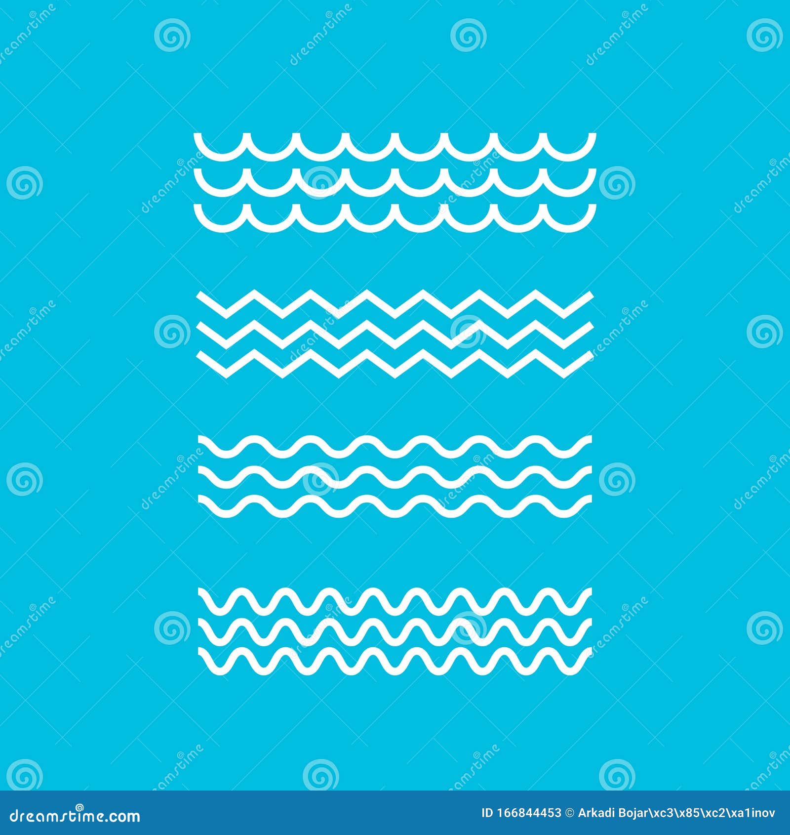 Wave Icon Waving Water Lines Tide Sea Ocean Aqua Lake River Tidal Storm ...