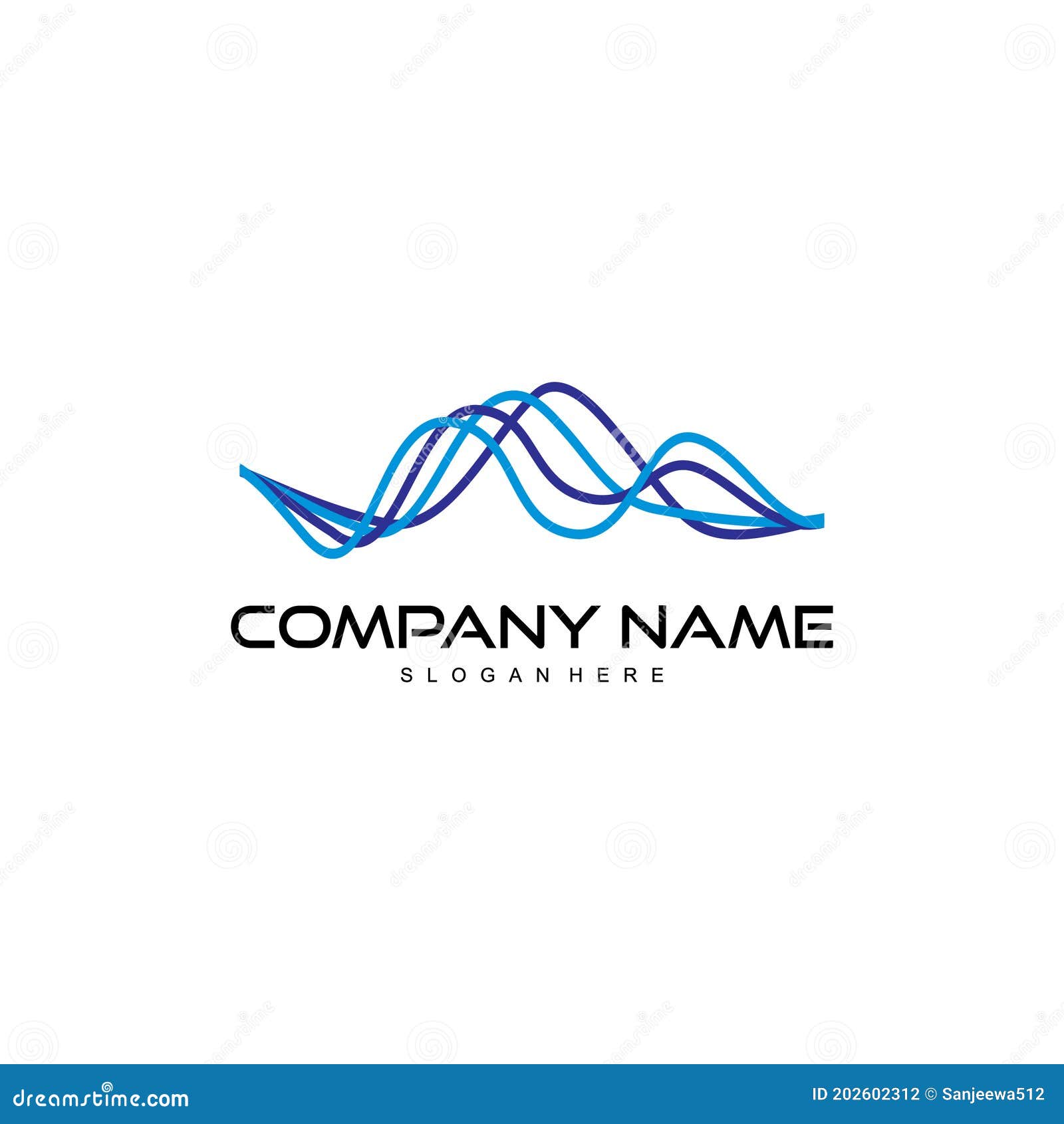 Wave Line Logo Design Vector Stock Vector - Illustration of graphic ...