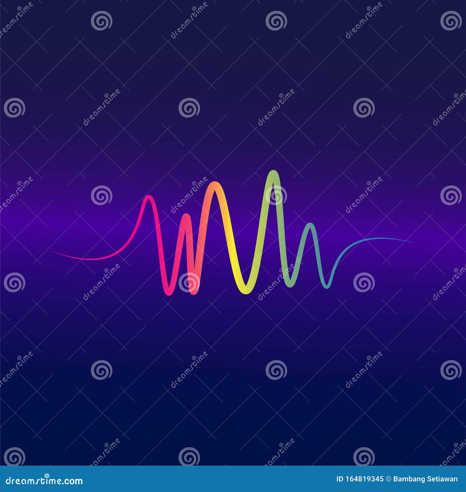 Wave Line Music, Audio Spectrum Stock Vector - Illustration of flowing ...