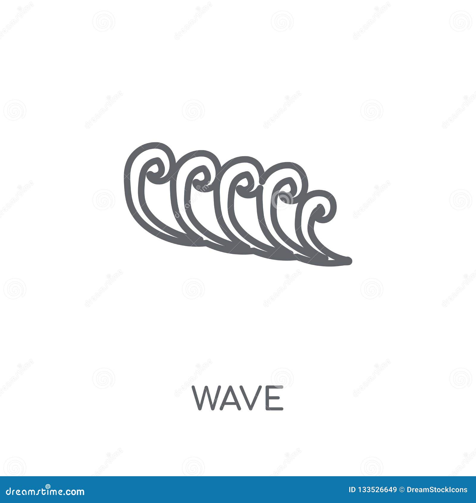 Wave Linear Icon. Modern Outline Wave Logo Concept on White Back Stock ...