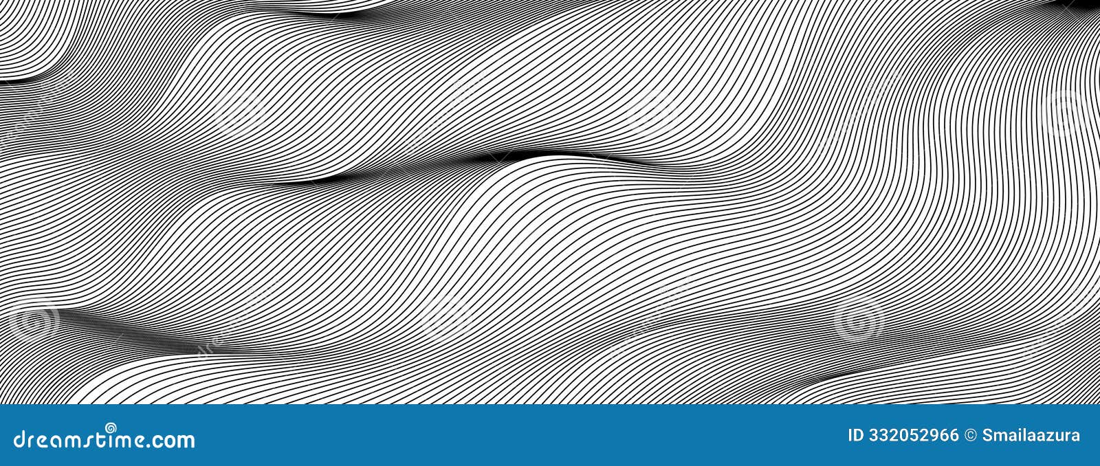 Wave Lines Abstract Background, Black Thin Wavy Stripes with Movement ...