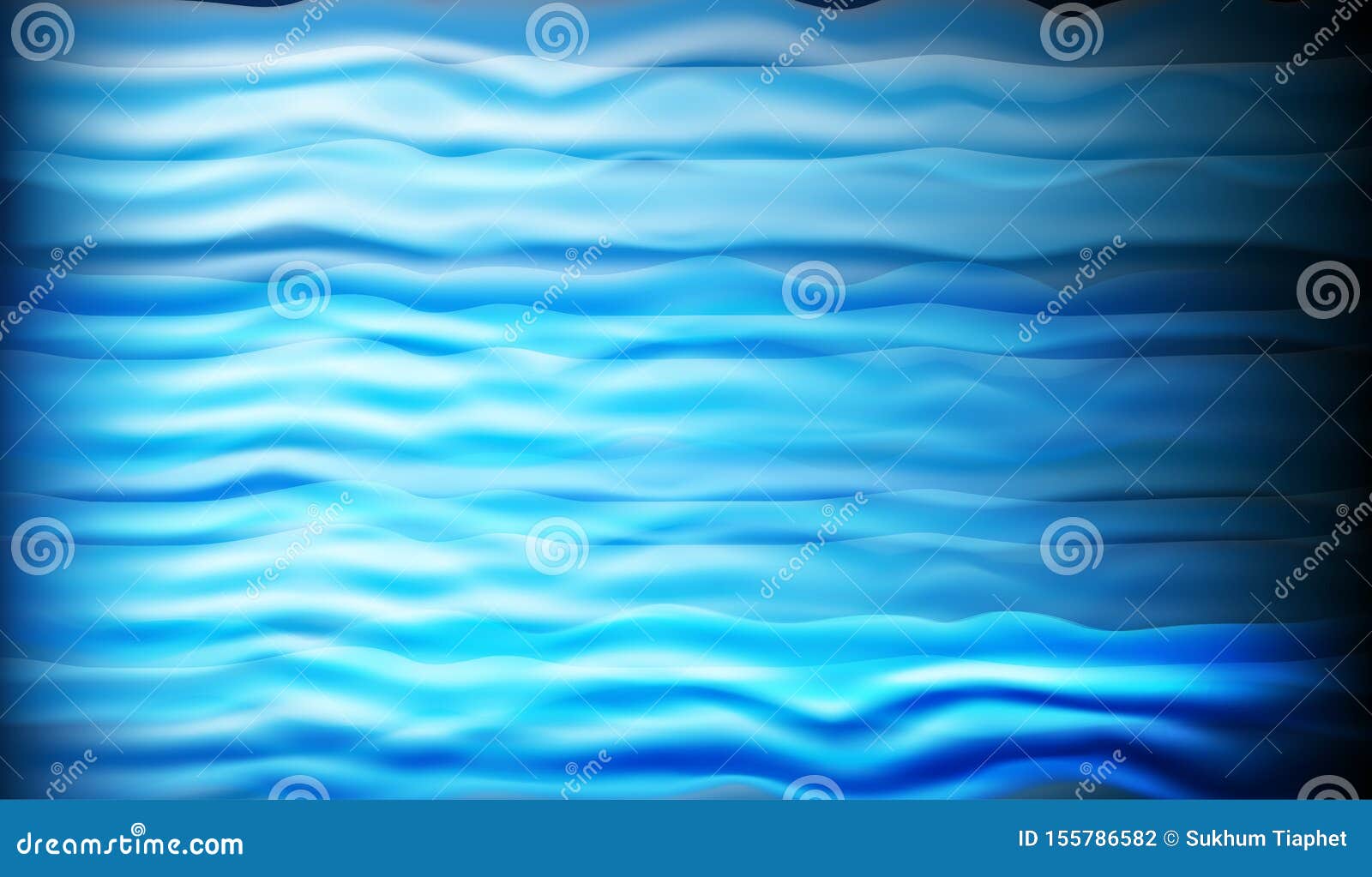 Wave Lines of Blue Fabric or Ocean Waves Stock Illustration ...