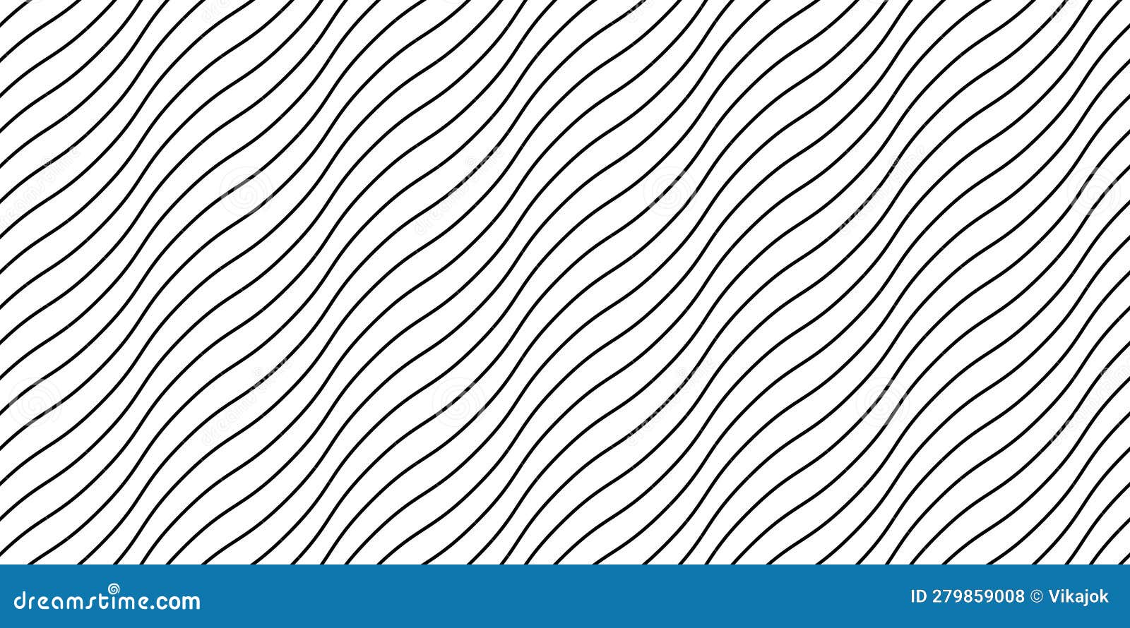 Wave Lines Seamless Pattern. Black Undulate Stripes Repeating Background. Diagonal Wavy Texture ...
