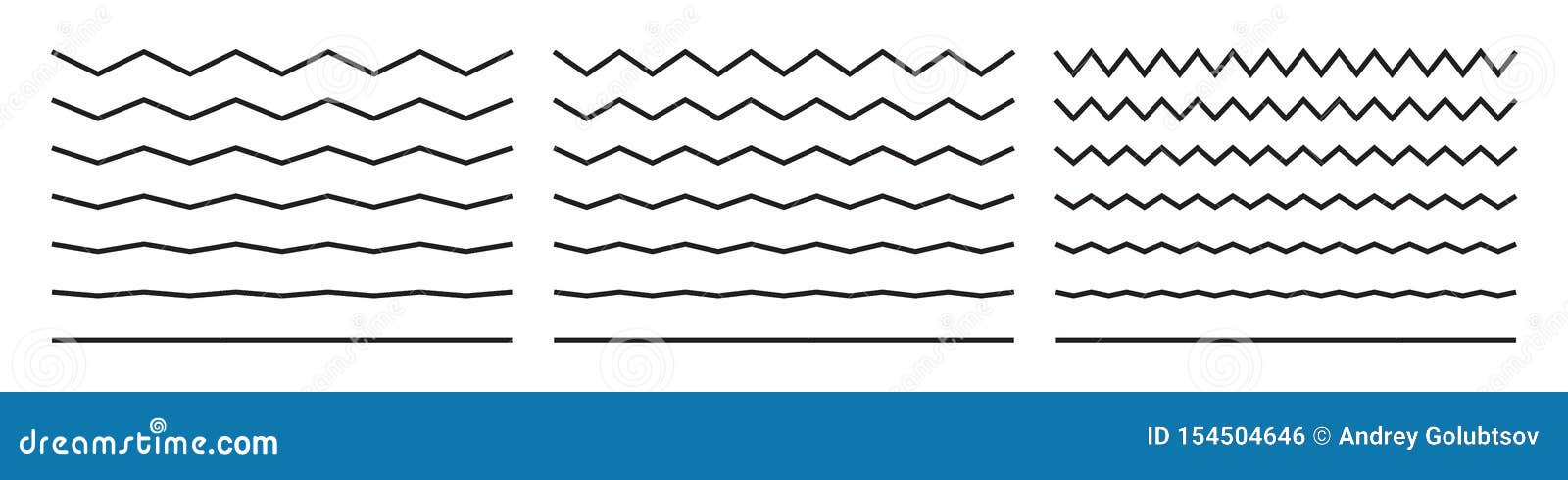 Wave Lines, Vector Wavy Zigzags and Squiggly Pattern Lines. Vector ...