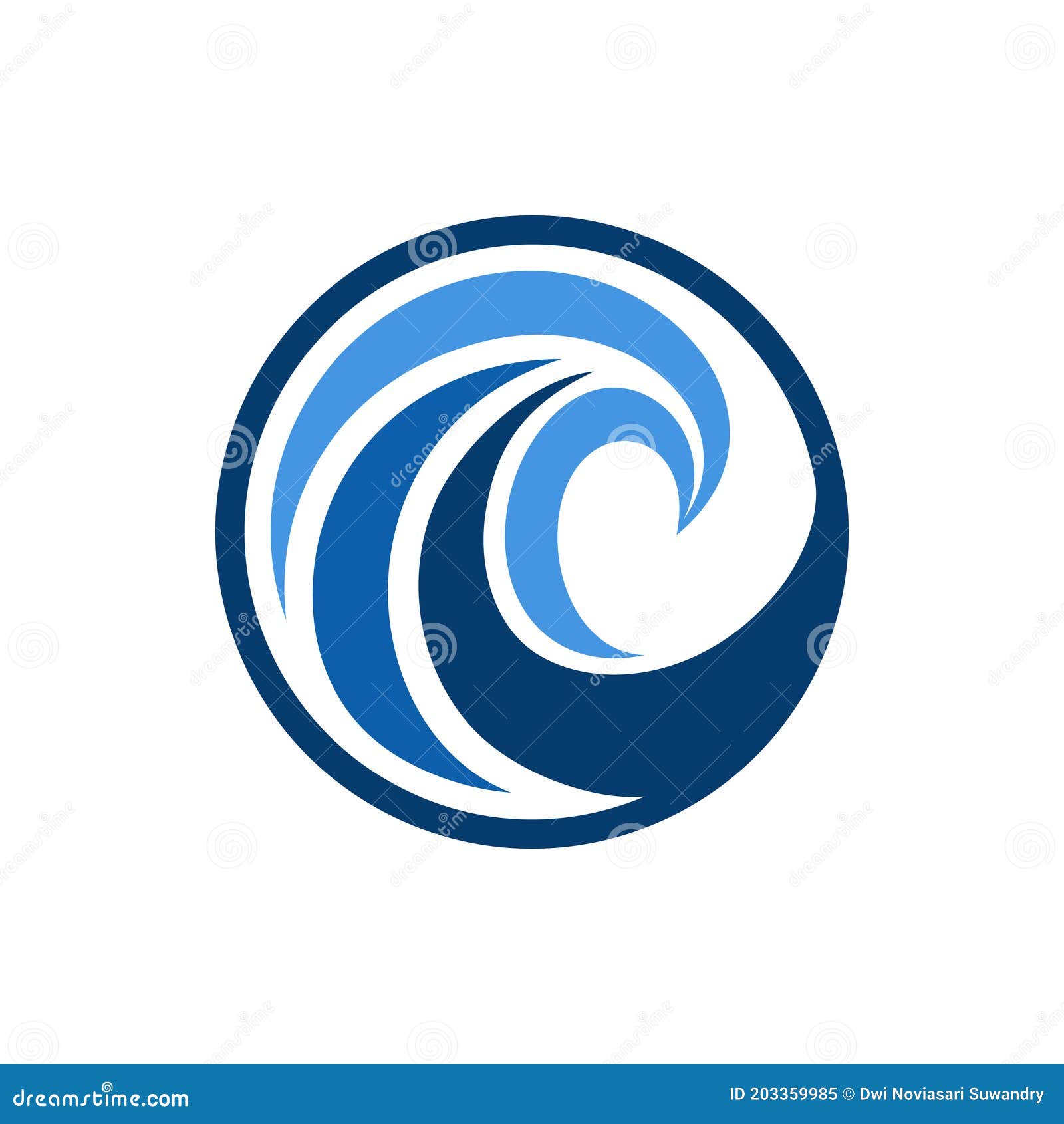 Wave Logo with Circle Concept Stock Vector - Illustration of design ...