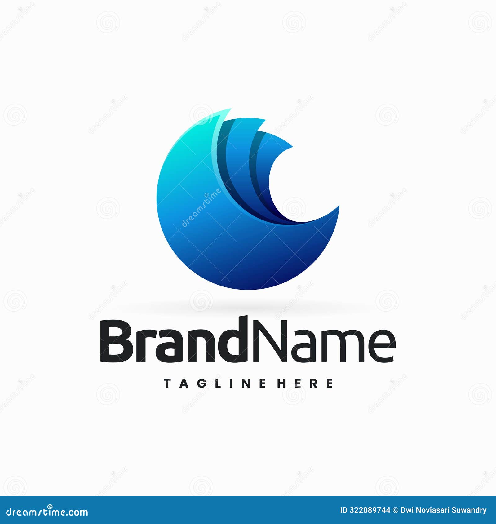 Water Wave Logo in Circle Concept Stock Vector - Illustration of ...