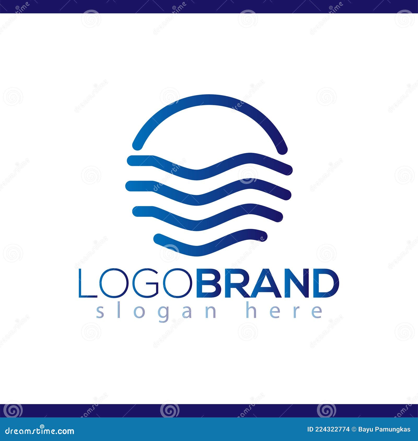 Wave Logo Line Art Vector Element. Wave Logo Template Stock Vector ...