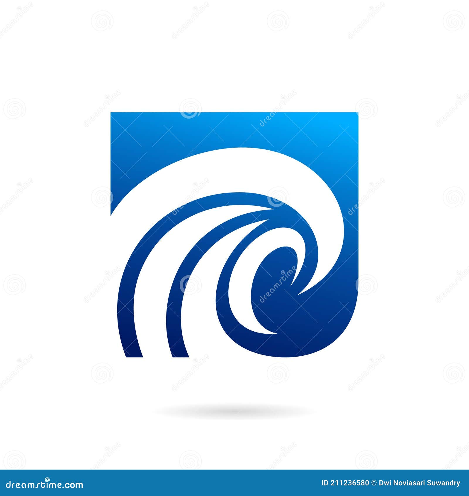 Wave Logo in Square Concept Stock Vector - Illustration of curve ...