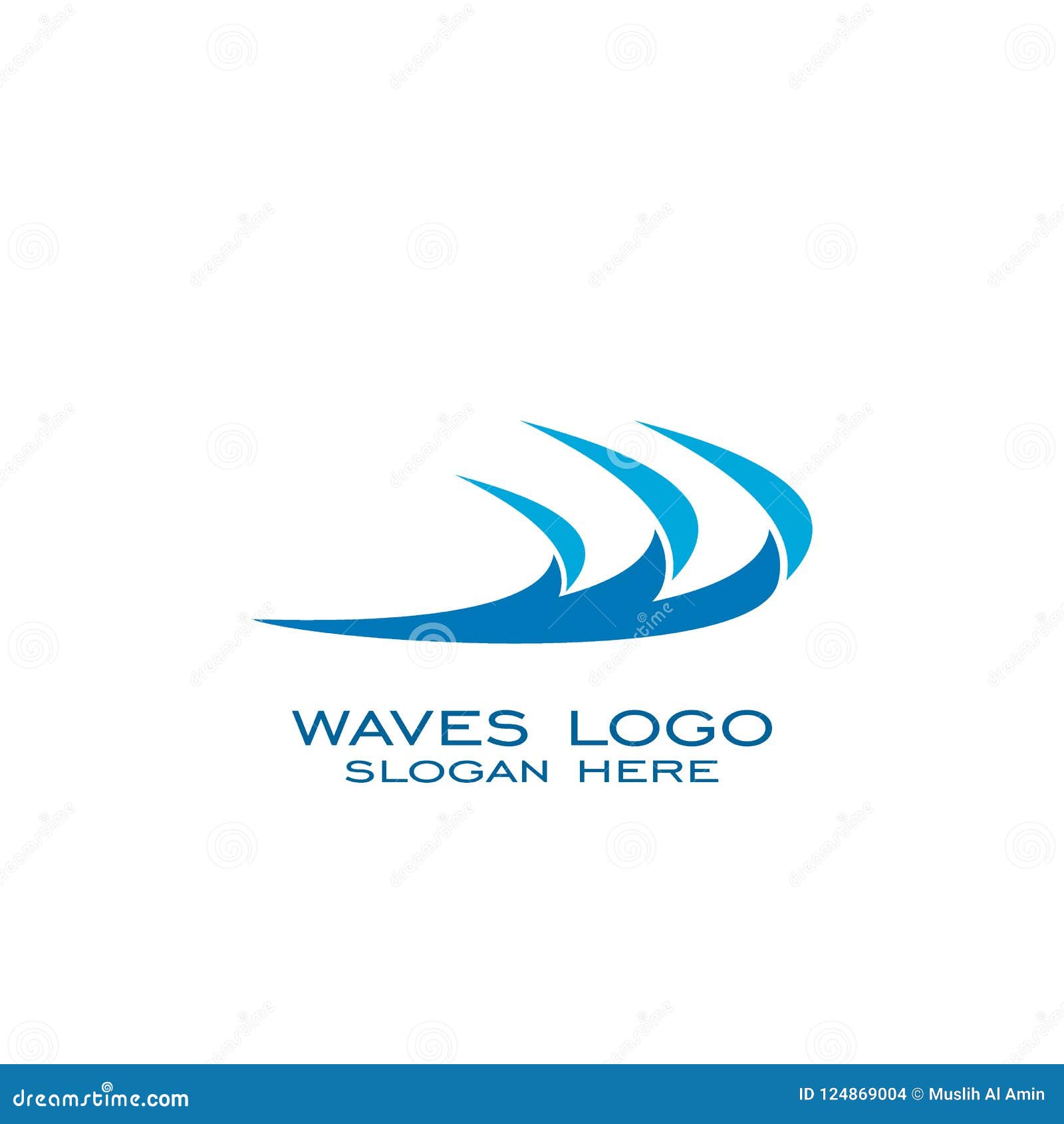 Wave Logo Vector. Creative Logo Design. with Blue Color. Stock Vector ...