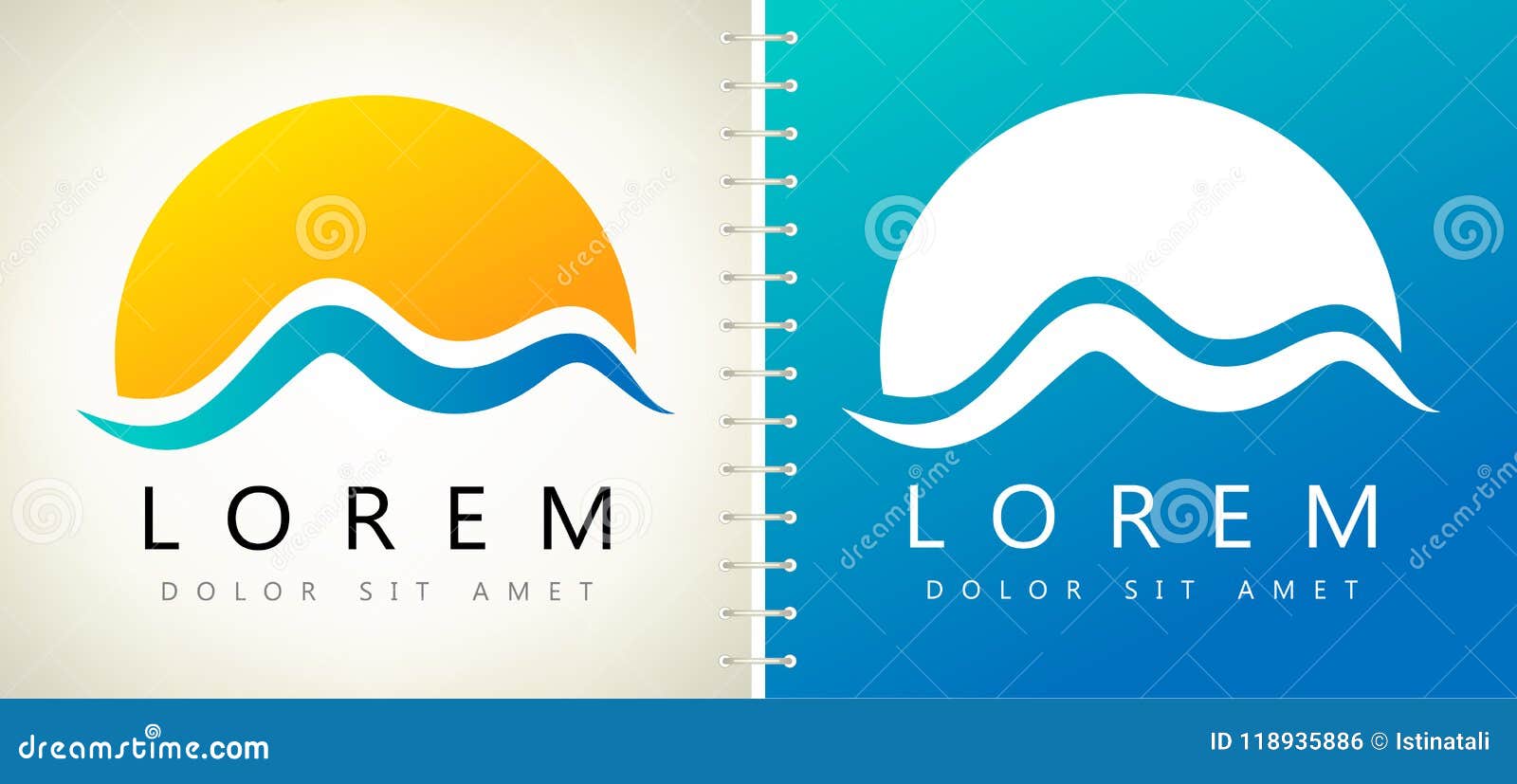 Wave and sun vector logo stock vector. Illustration of pattern - 118935886