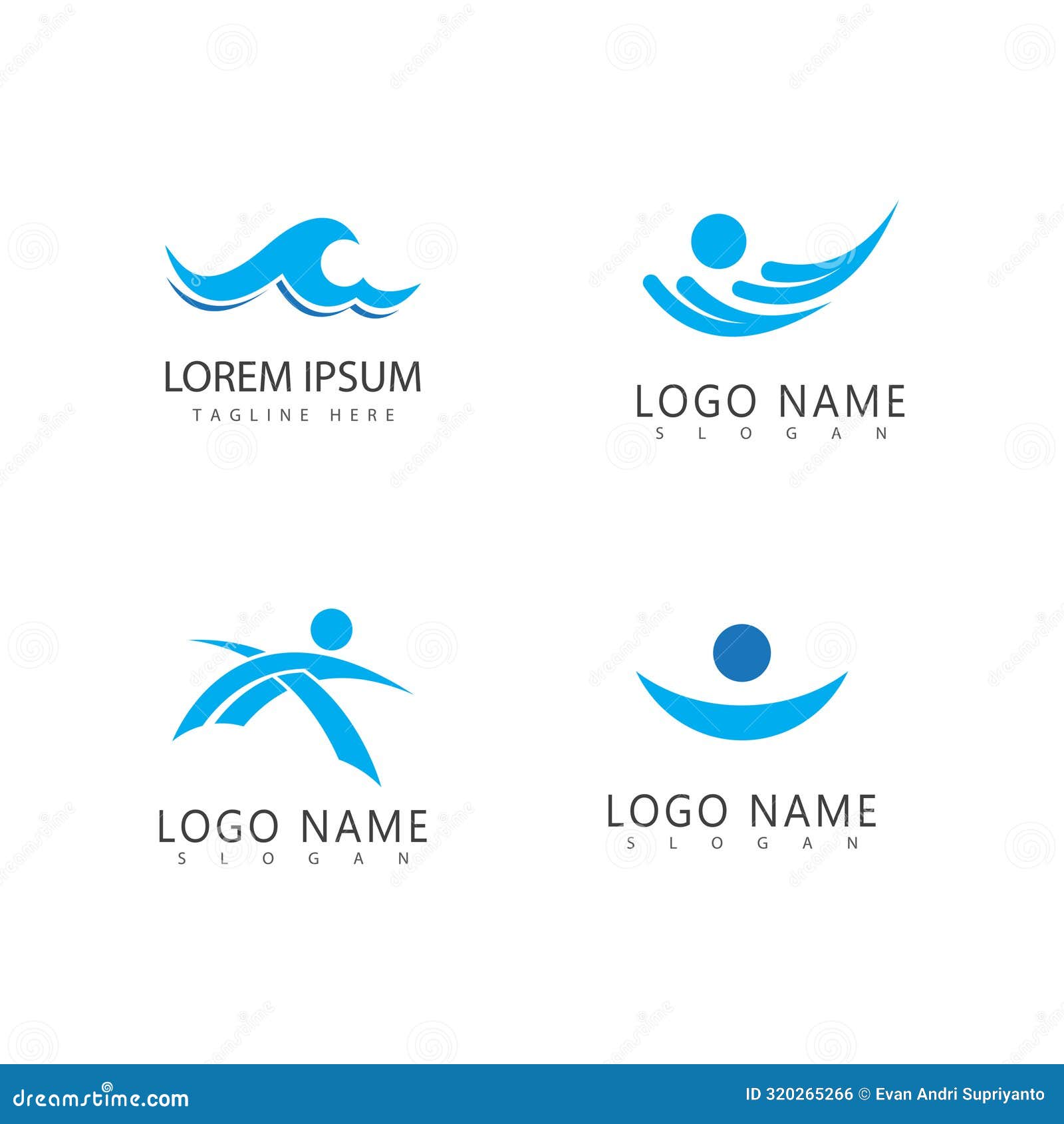 Wave Logo Vector Template and Symbol Stock Vector - Illustration of ...