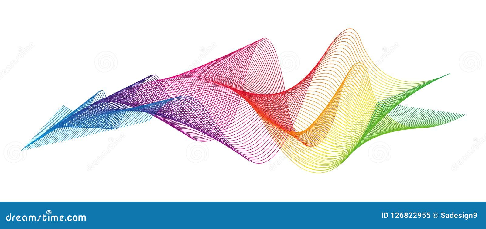 Wave of the Many Colored Lines. Abstract Wavy Stripes on a White ...