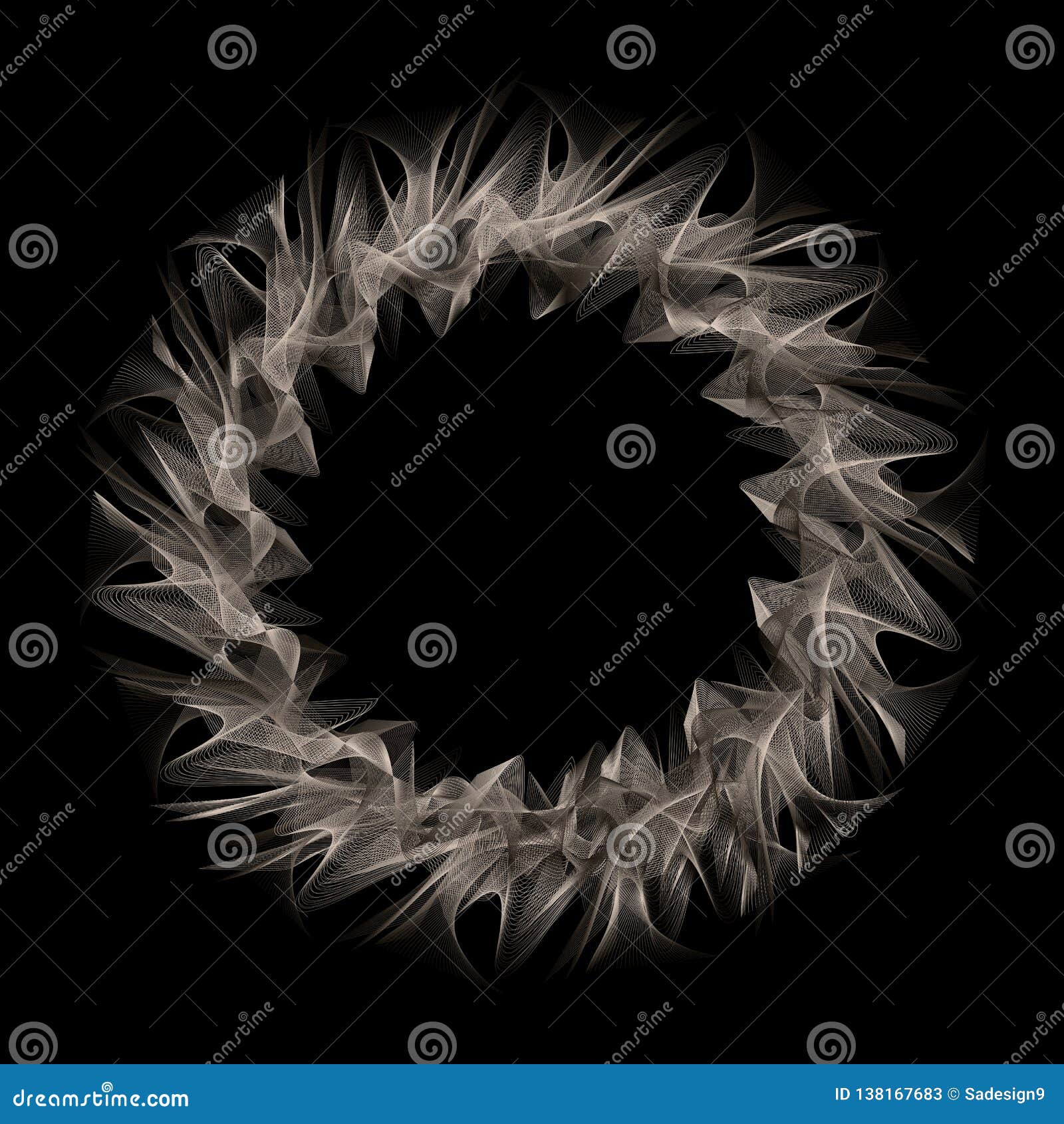 Wave of Many Colored Lines Circle Frame. Abstract Geometric Background ...