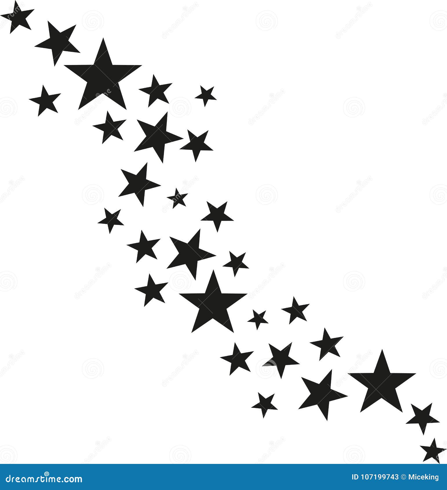Wave with many stars stock vector. Illustration of element - 107199743