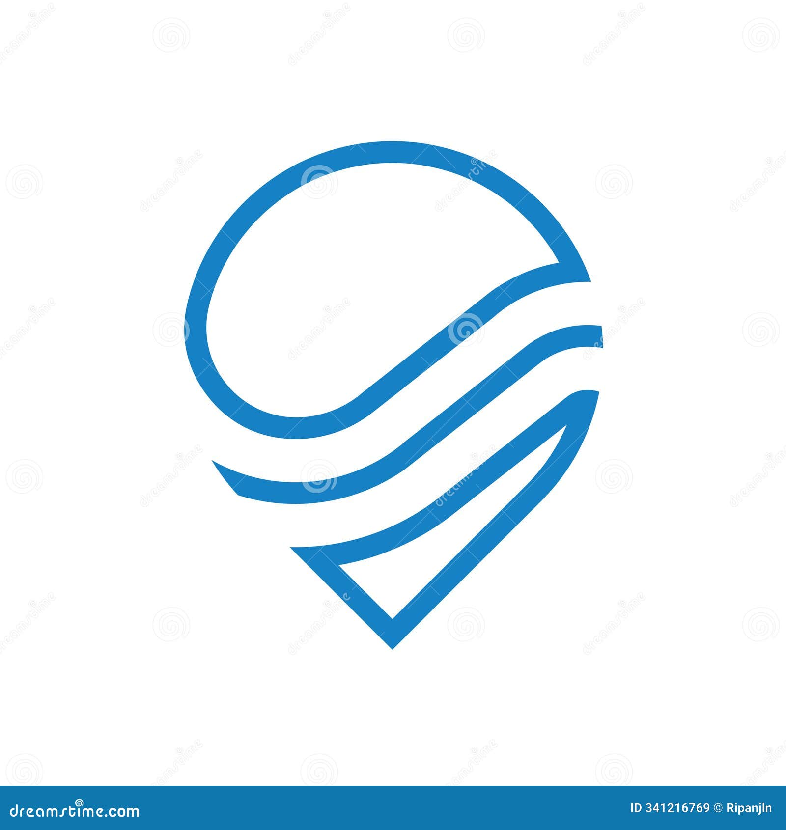 Wave map logo design stock illustration. Illustration of topography ...