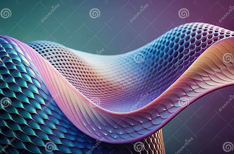 Wave Mesh Design, Soothing Gradient Patterns, Generative Ai Stock Photo ...